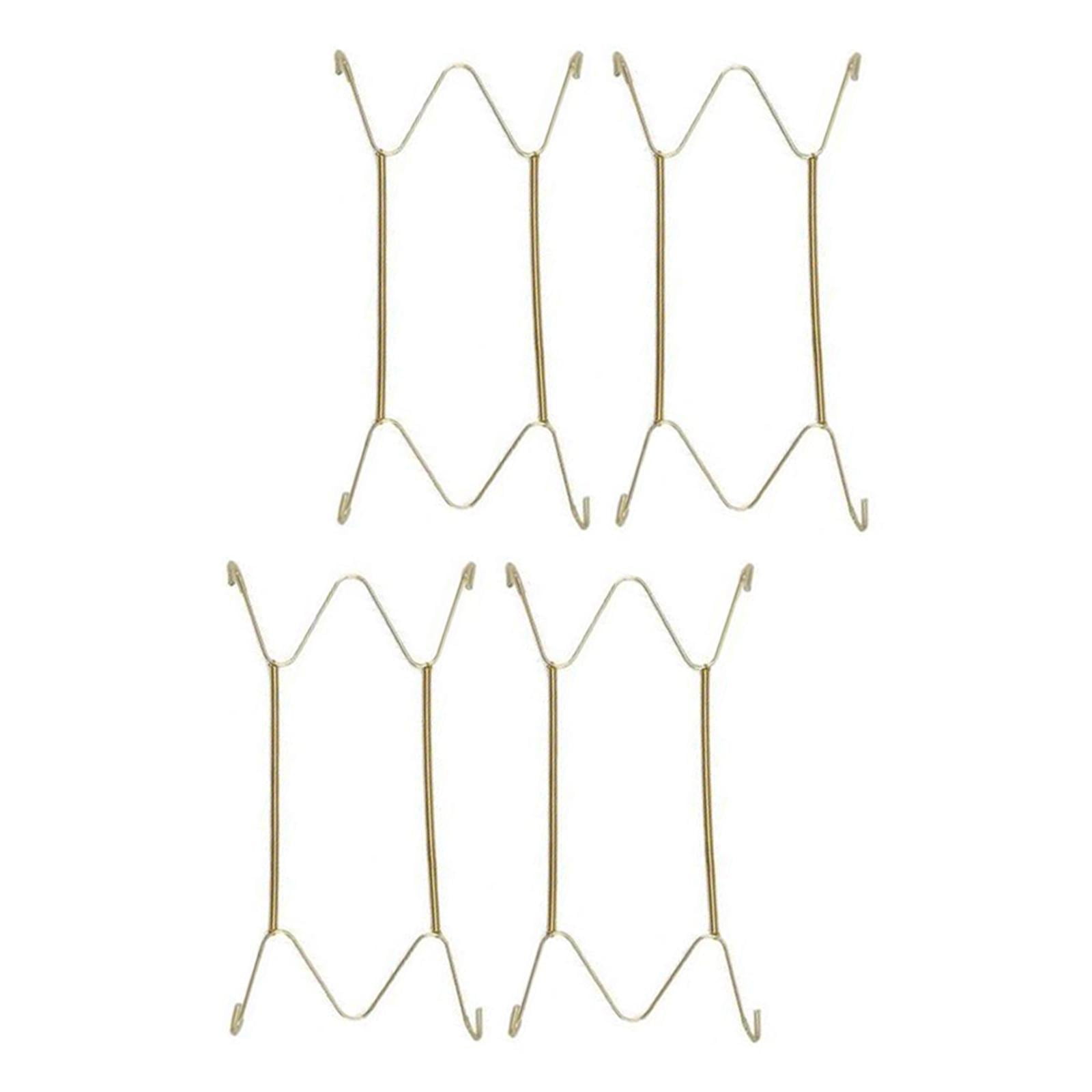 2 Pieces Plate Hangers Wall Mount Display Holder Golden Decorative Tray ...