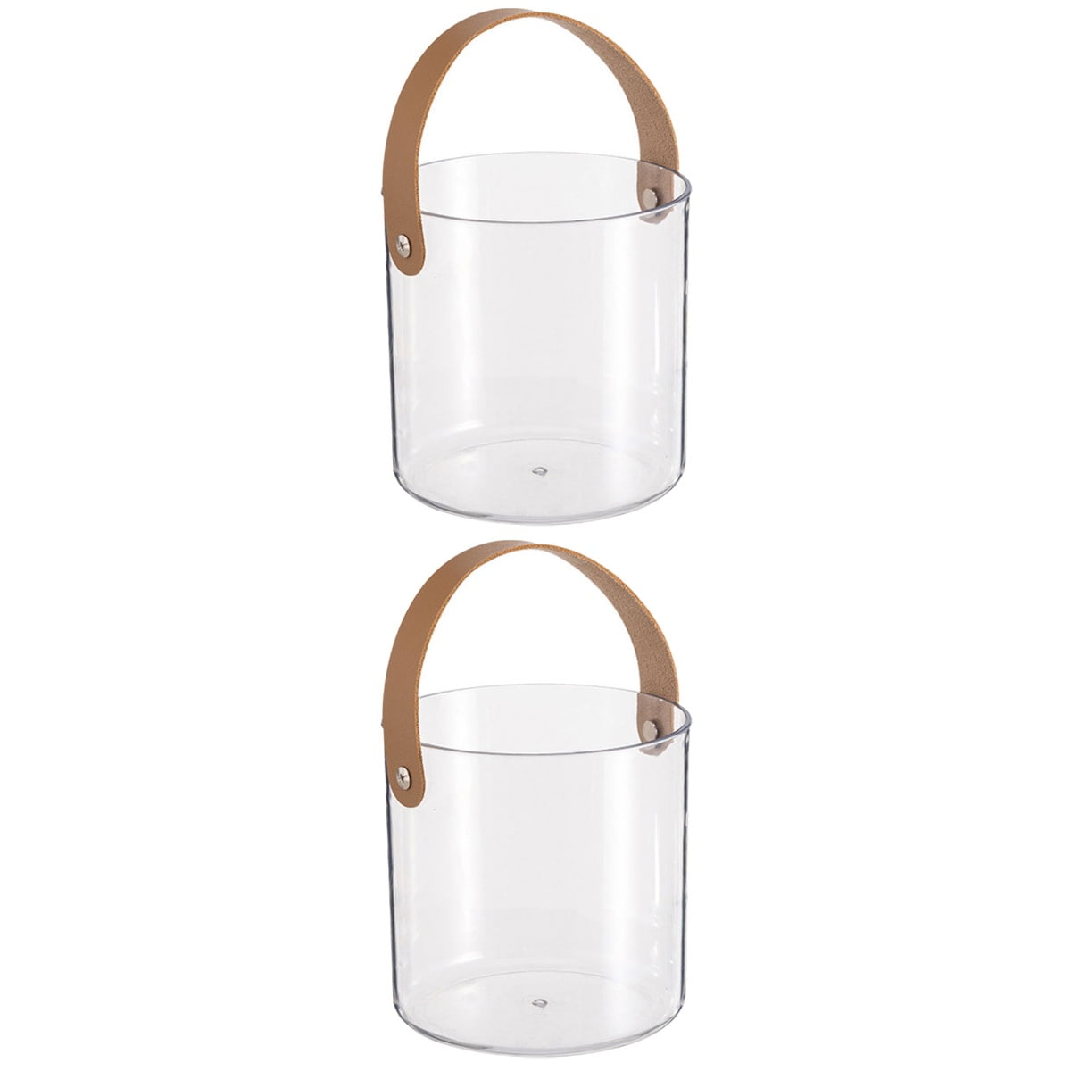 2 Pieces Portable Ice Bucket Clear Holder Bottled Beverage Cooler Iced ...