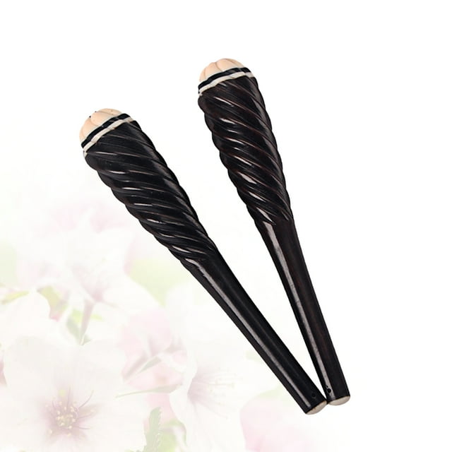 2 Pieces Professional Black Sandalwood Erhu Shaft For String Instrument