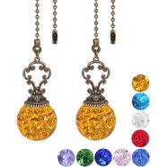 2Pcs Vintage-Style Fan Pull Ceiling Fan Chain Pulls Crystal Prism Ball ...