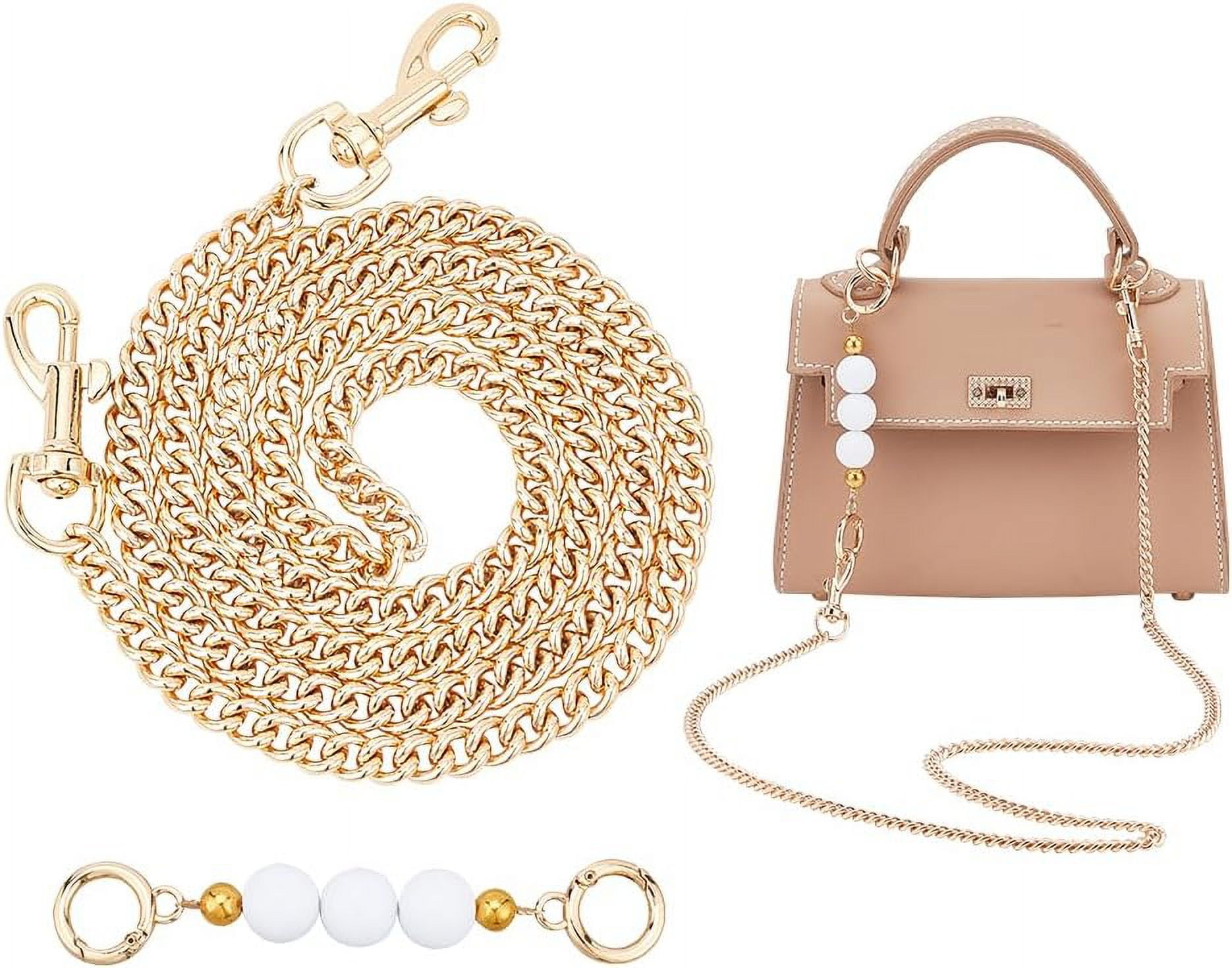 2 Pieces Purse Chain Strap 39.4 Inch Metal Long Bag Chain Replacement 5 ...