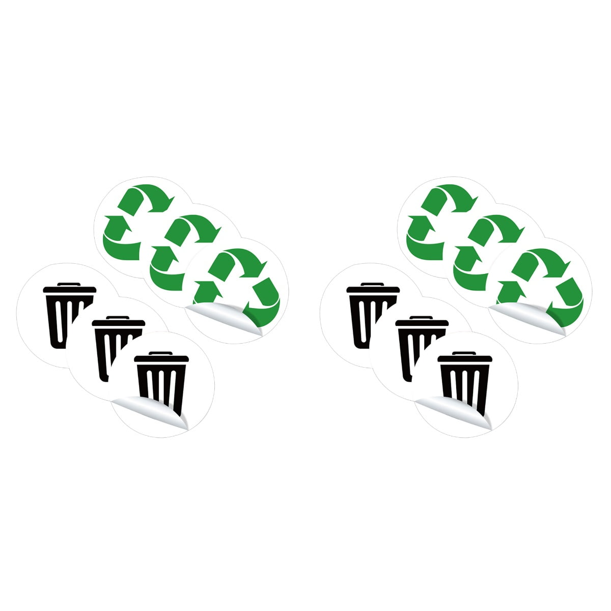 2 Pieces Recycling Stickers Trash Label Waste Paper Bin with Lid Can ...