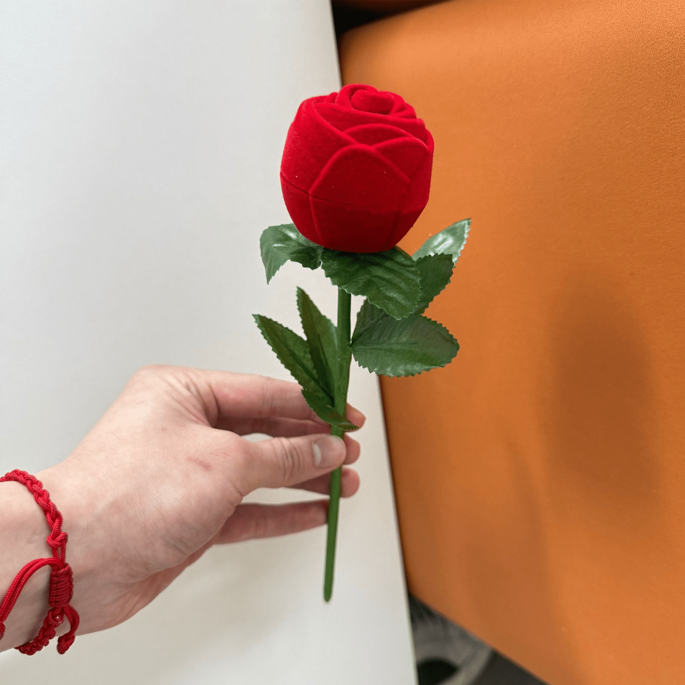 2 Pieces Red Rose - shaped Ring Boxes for Valentine's Day Gifts，Velvet ...