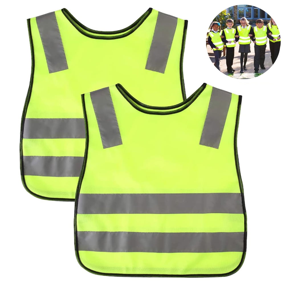 2 Pieces Reflective Kids Safety Vest Visibility Vest For Boys Girls ...