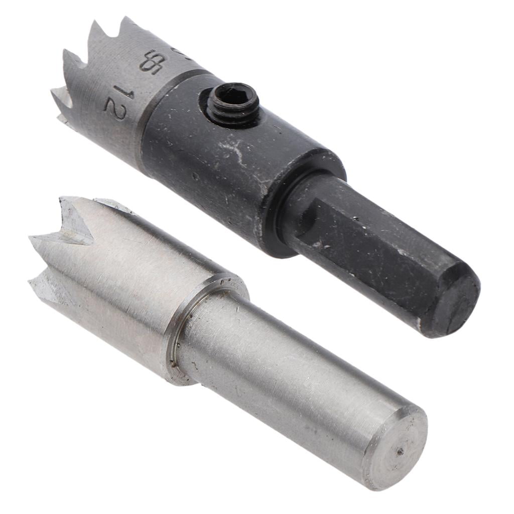 2 Pieces Removable 6mm & 12mm Shank Rotary Center Thimble Drill Bit ...