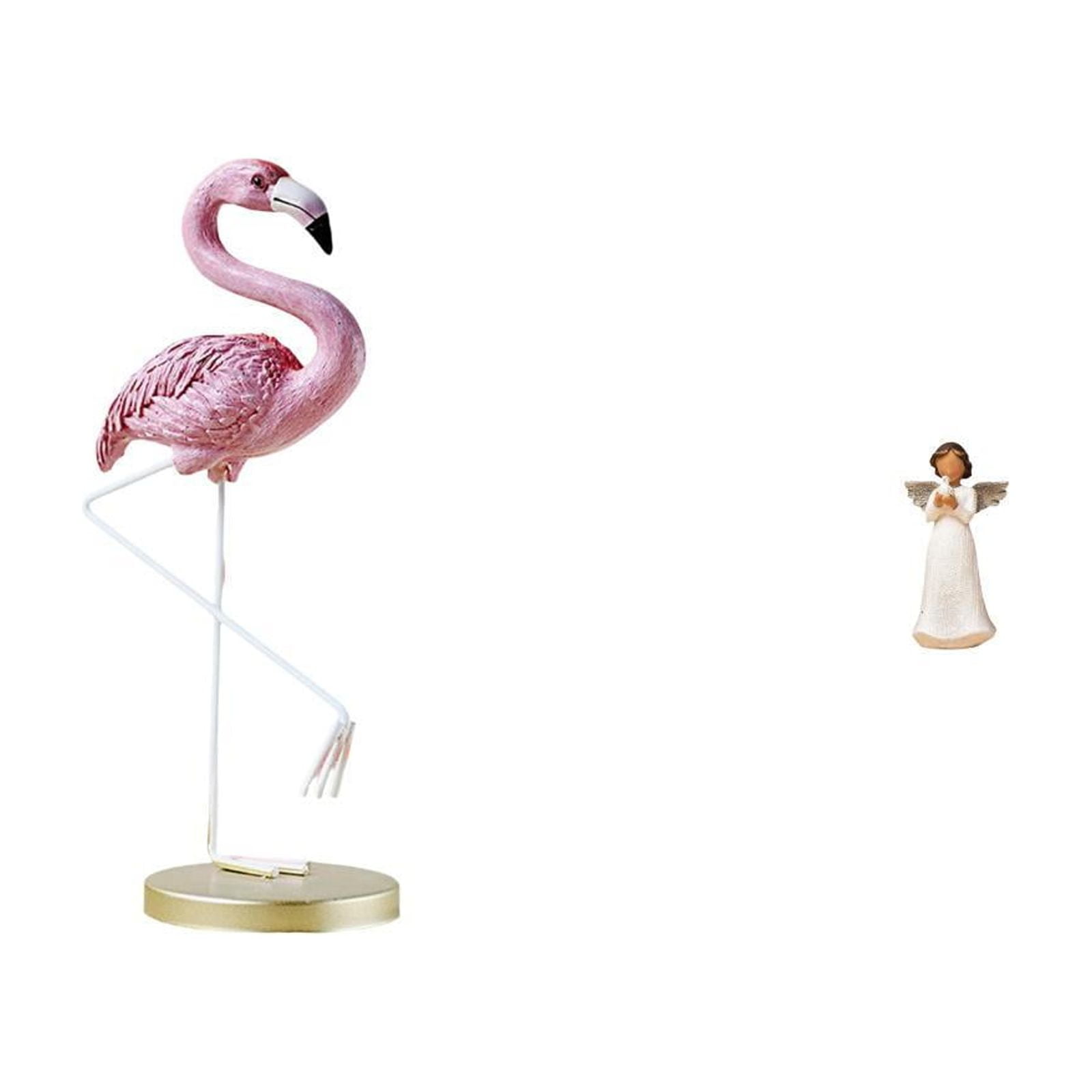 2 Pieces Resin Statue Flamingo Angel Bird Sculpture Detailed Embossed ...
