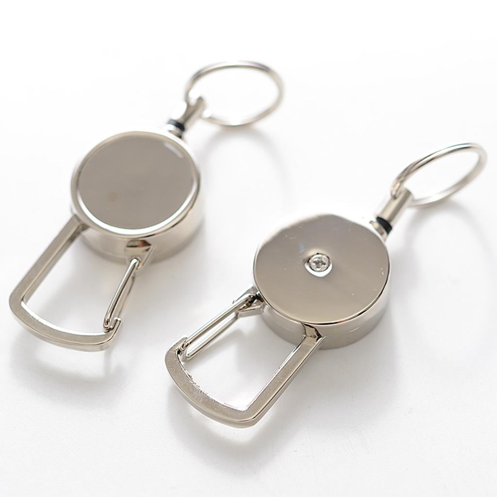 2 Pieces Retractable Keychain Clasp Key Buckle - Walmart.com