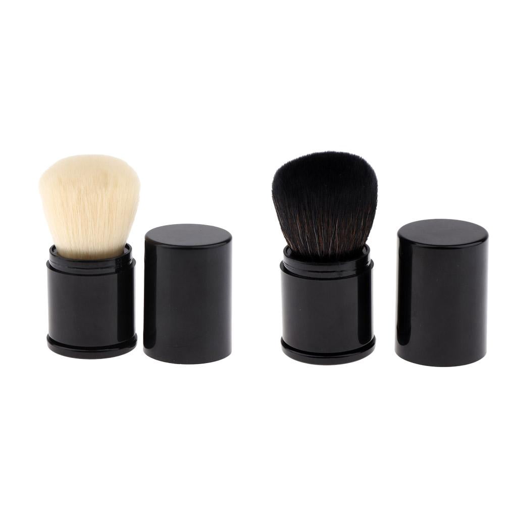 2 Pieces Retractable Makeup Brushes,Travel Mini Face Blush with Cover ...