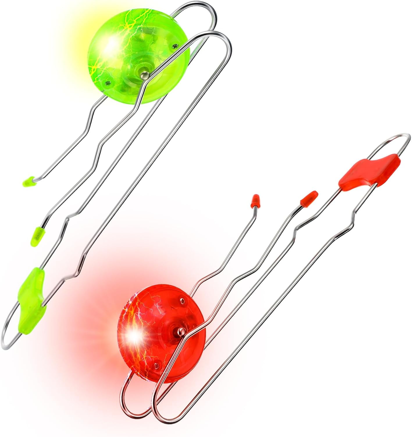 2 Pieces Retro Magic Rail Twirlers Flashing Gyro Wheel Magnetic Toy ...