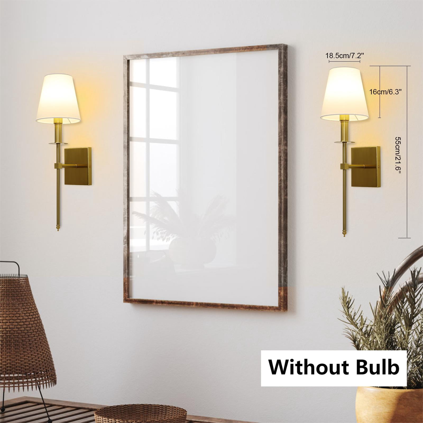2 Pieces Retro Style Wall Lighting Fixture Fixture Farmhouse Gold Lamp ...