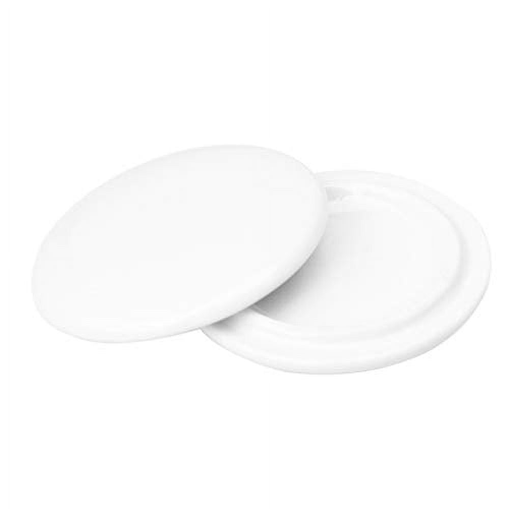 2pc Reusable Mug Lids for 11oz White Ceramic Mugs, 3.25in Outdoor Drink ...