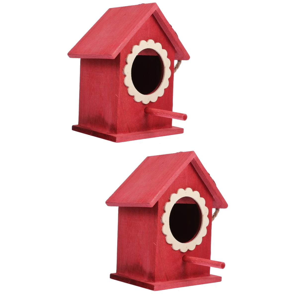 2 Pieces Robin Bird Box Wooden House Nest Hanging - Walmart.com