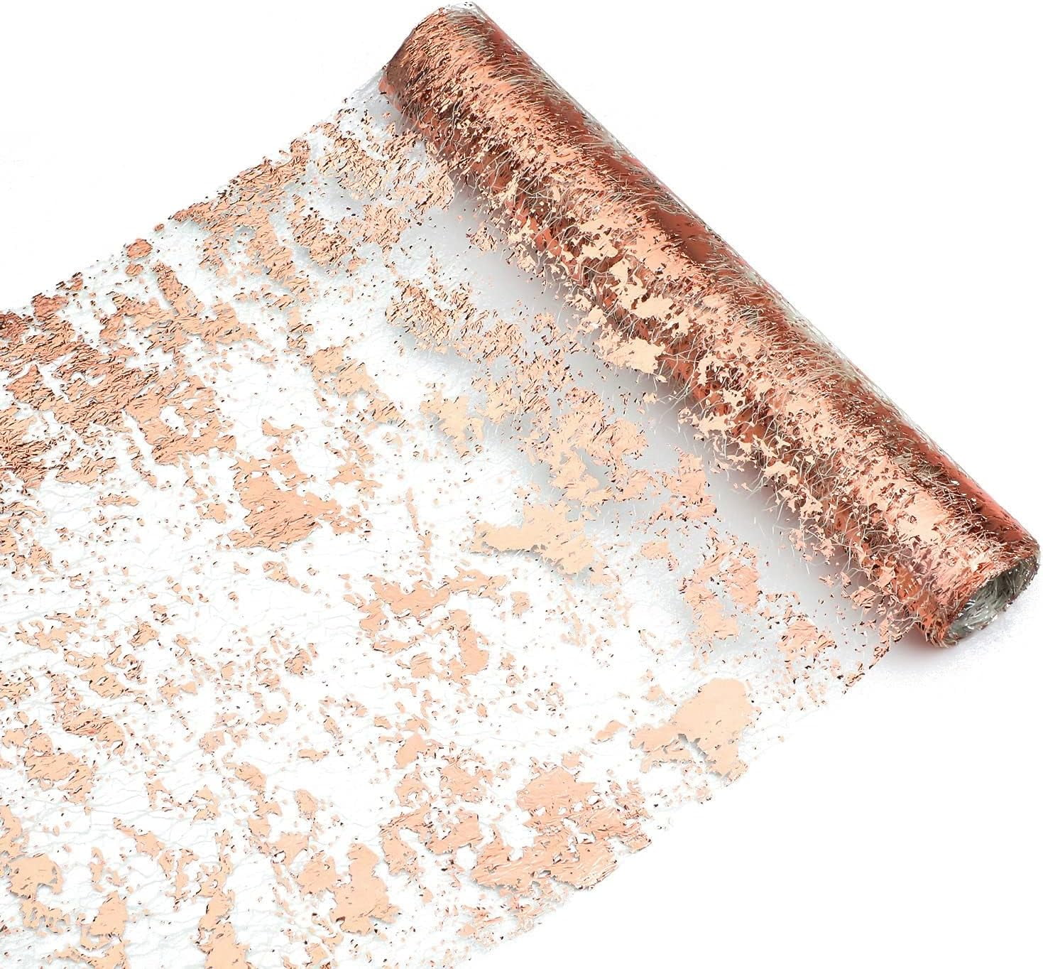 2 Pieces Rose Gold Table Runner 11"x108" Glitter Metallic Pink Thin ...
