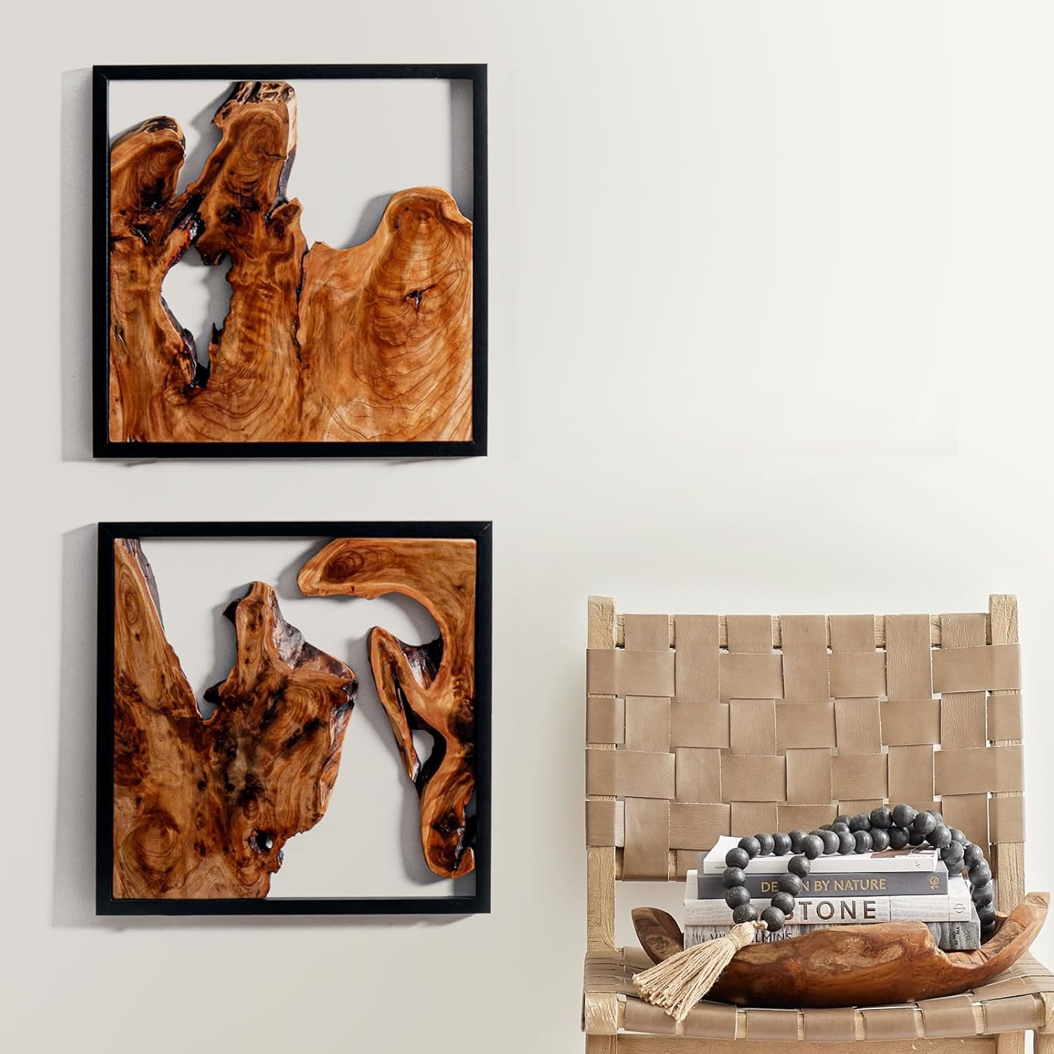 2 Pieces Rustic Cedar Wood Wall Decor Live Edge Wall Art Décor ...