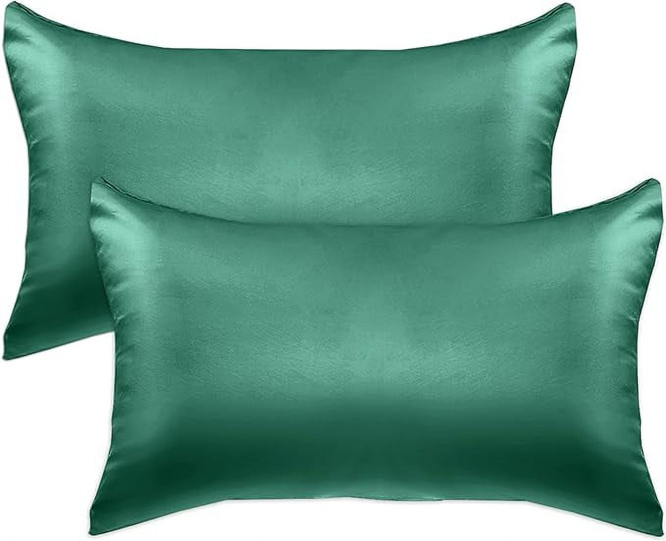 2-PACK Cooling Viscose Satin Pillowcase Set with Hidden Zipper closure ...