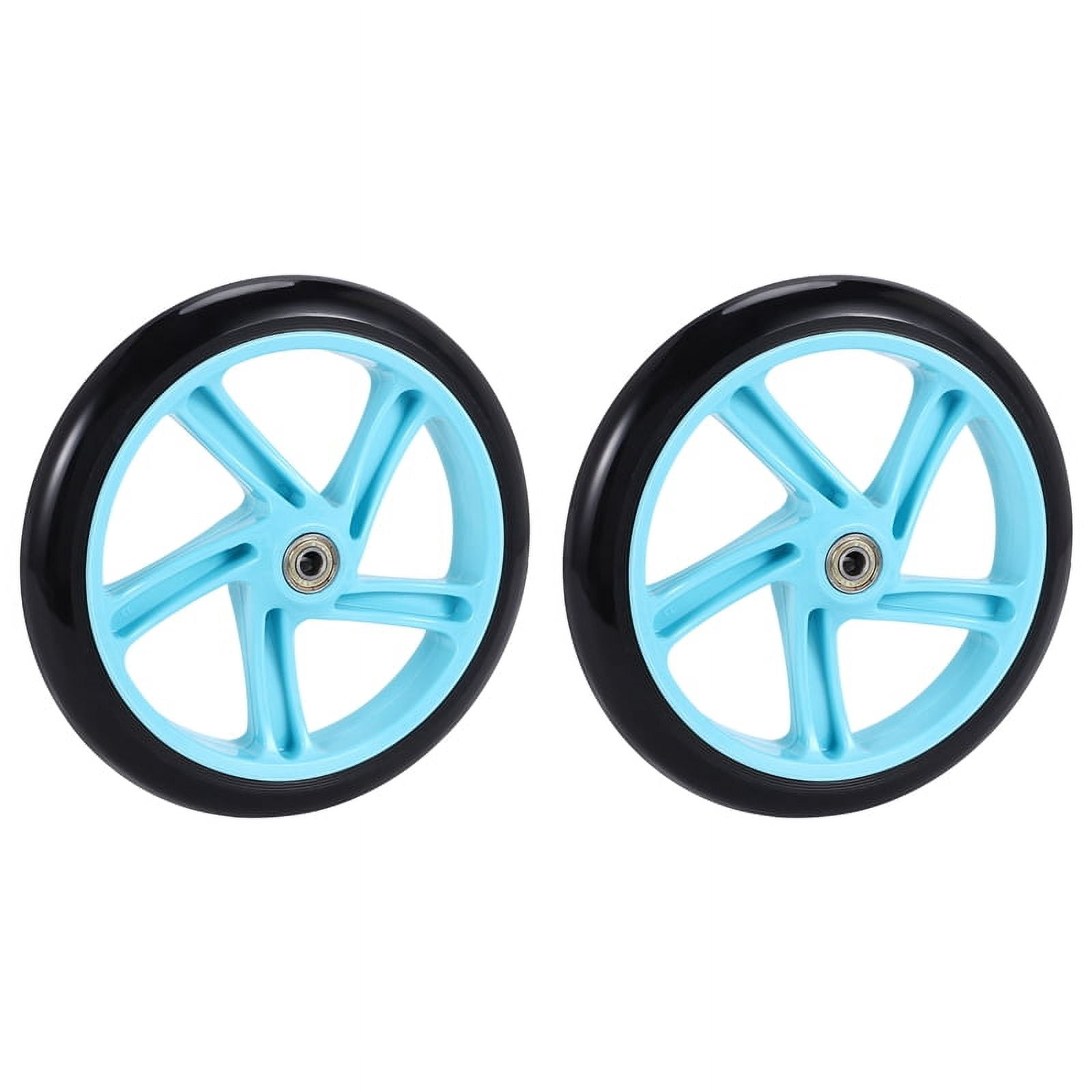 2 Pieces Scooter Wheel 200 mm PU Material Wheel Thickness,Blue ...