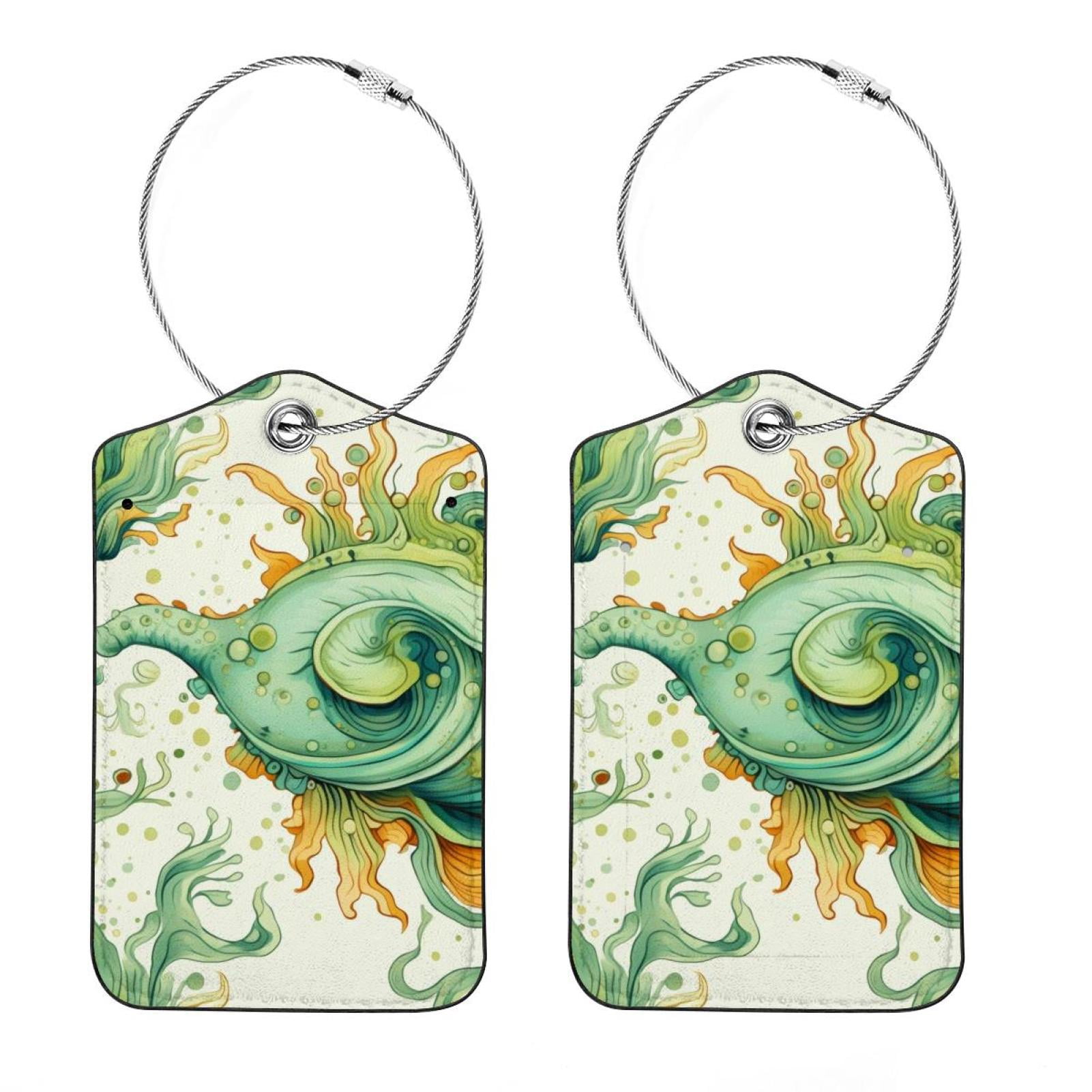 2 Pieces Sea Slug Luggage Tags with Full Back Privacy Cover /Steel ...