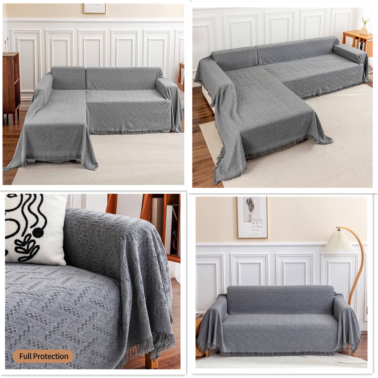 2 Pieces Sectional Sofa Cover L Shaped Couch Covers Couch Cover For
