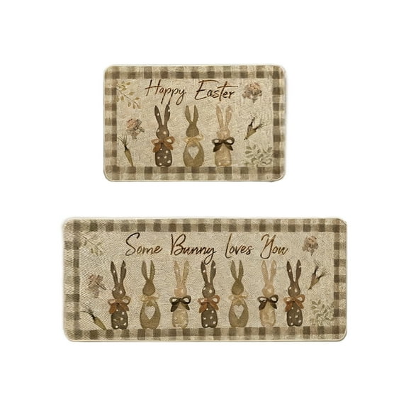 2 Pieces Set of Easter Kitchen Floor Mat Home Decor Easter Party Mats ...