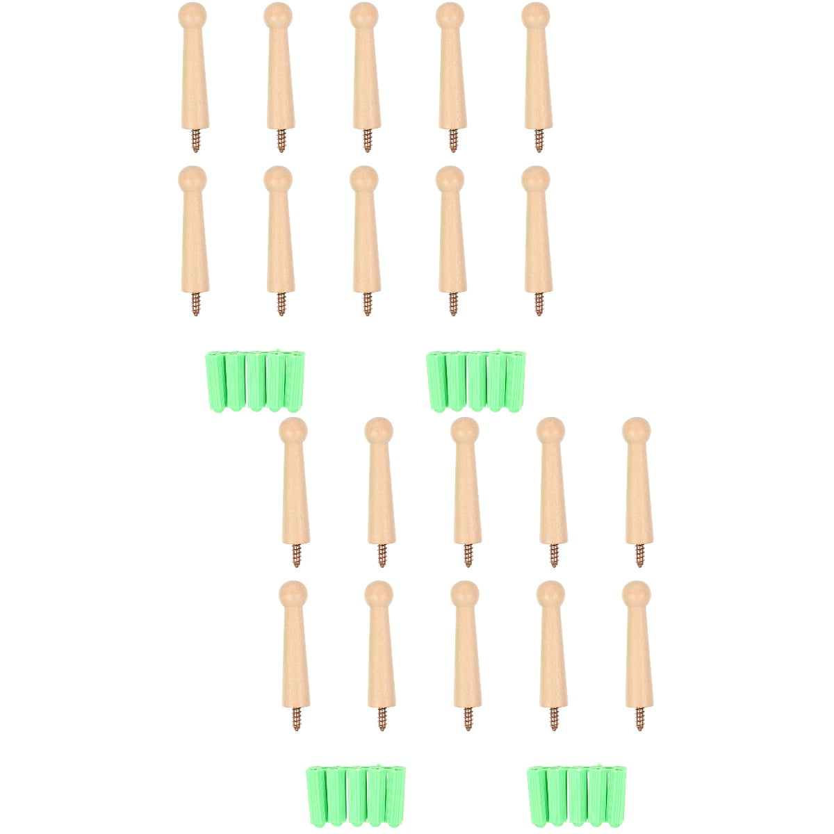 2 Pieces Shaker Hook Rail Wooden DIY for Clothes Coat Hooks Living Room ...