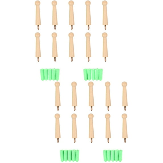 2 Pieces Shaker Hook Rail Wooden DIY for Clothes Coat Hooks Living Room ...