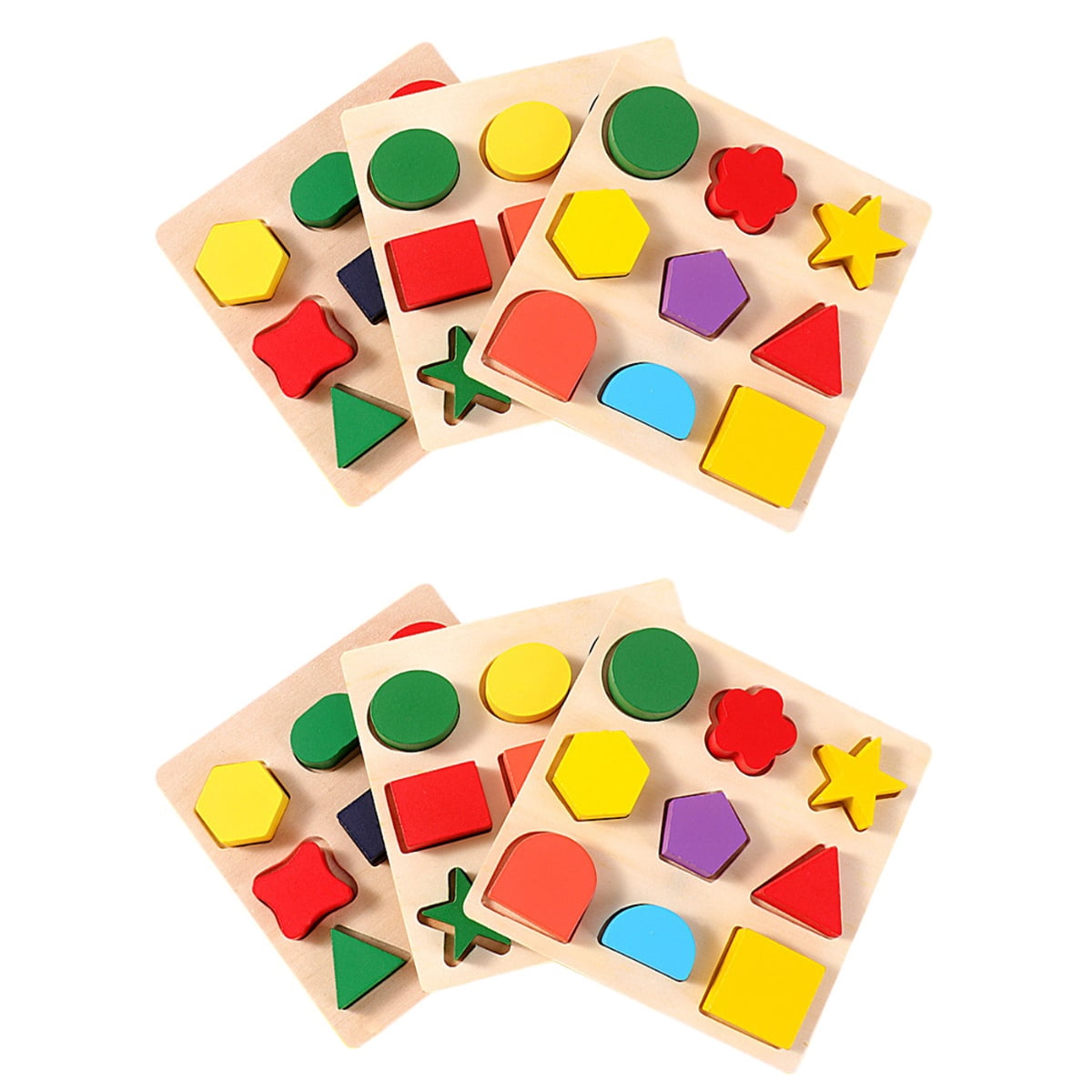 2 Pieces Shape Recognition Board Baby Gift Toy Toddler Puzzle - Walmart.com