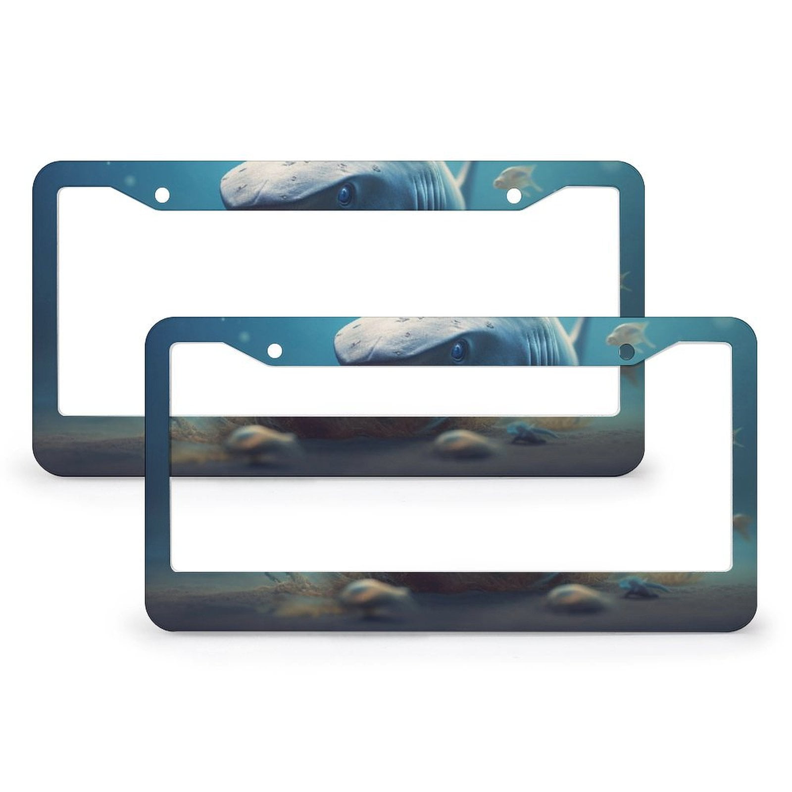 2 Pieces Shark License Plate Cover Under Sea Fish Sharks Auto ...