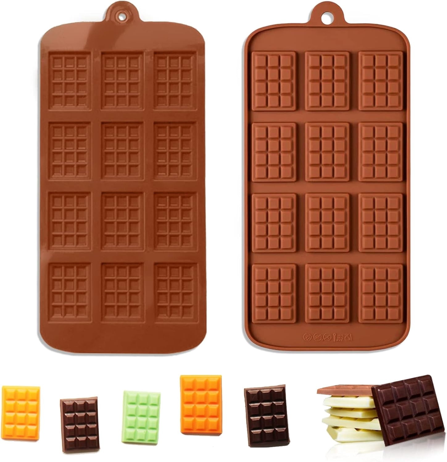 2 Pieces Silicone Break Apart Chocolate Moulds,Silicone Square Mold,Non ...
