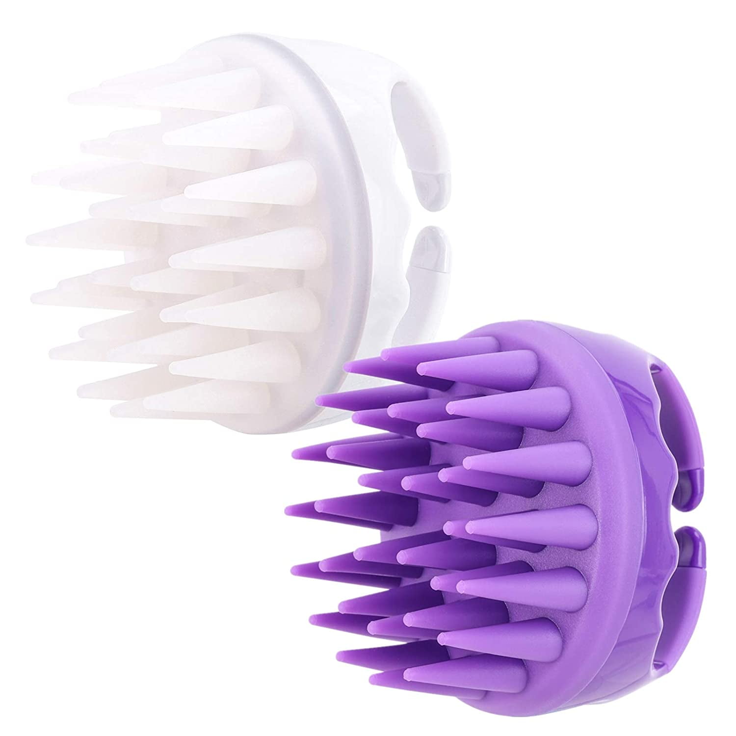 2 Pieces Silicone Scalp Massager Hair Shampoo Brushes Hair Washing ...