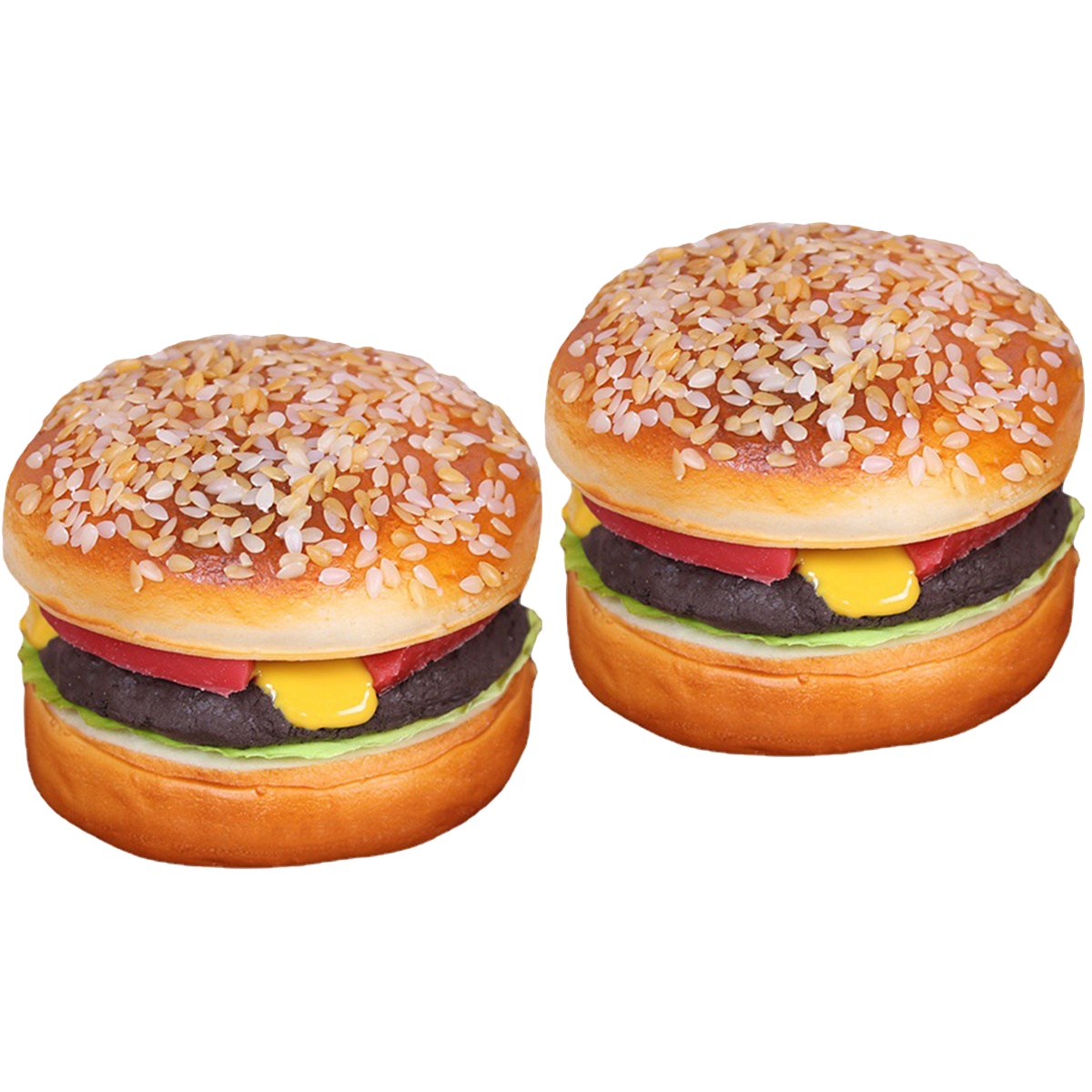 2 Pieces Simulated Hamburger Model Bread Bakery Decoration Hot Dog ...