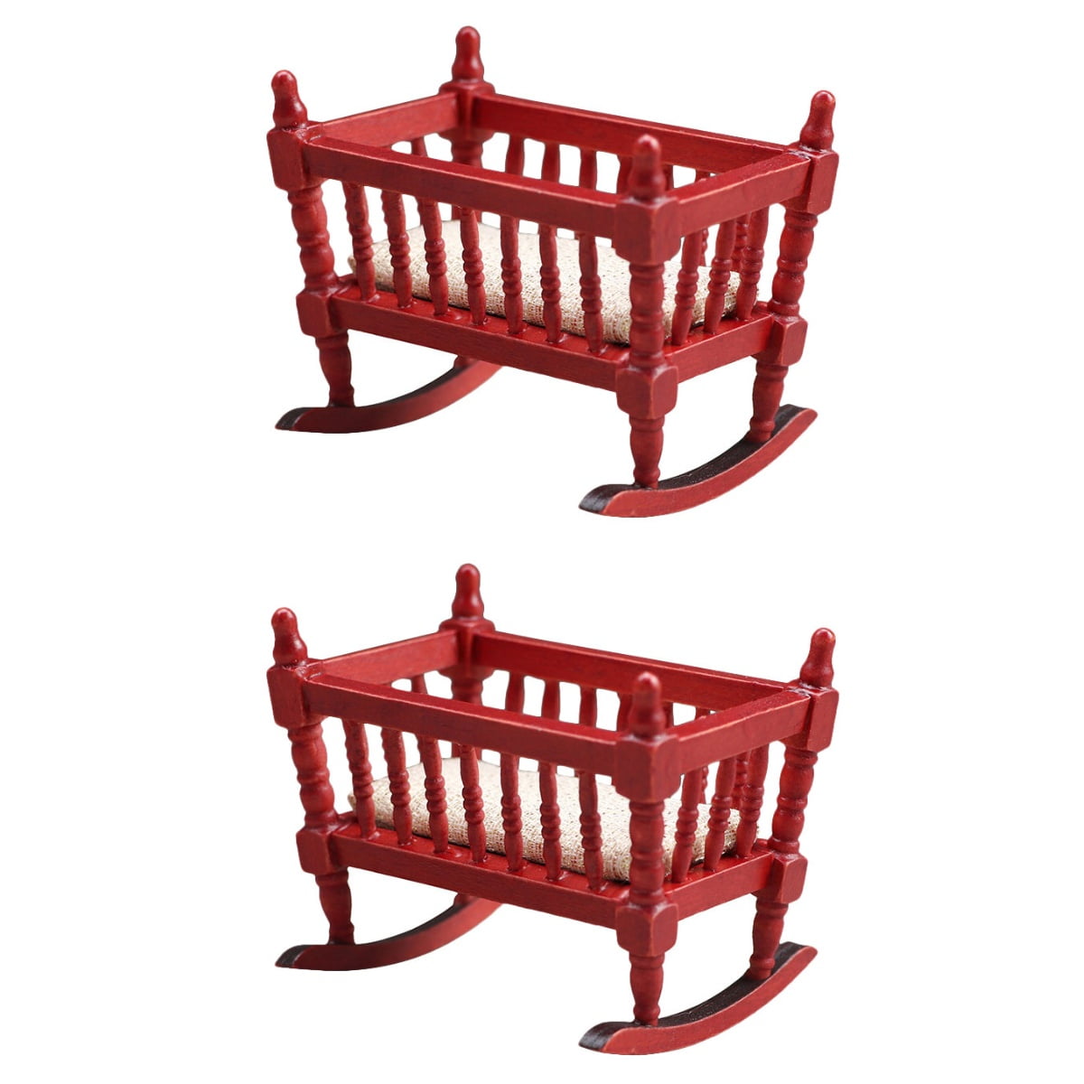 2 Pieces Simulation Cradle Navigation Stand Area Rugs Tiny Baby Red ...
