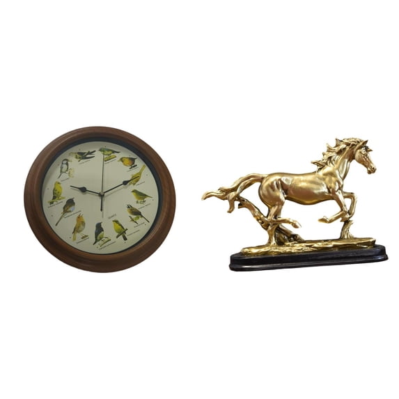 2 Pieces Singing Bird Clock Figurine Artwork Kit Realistic Details for ...