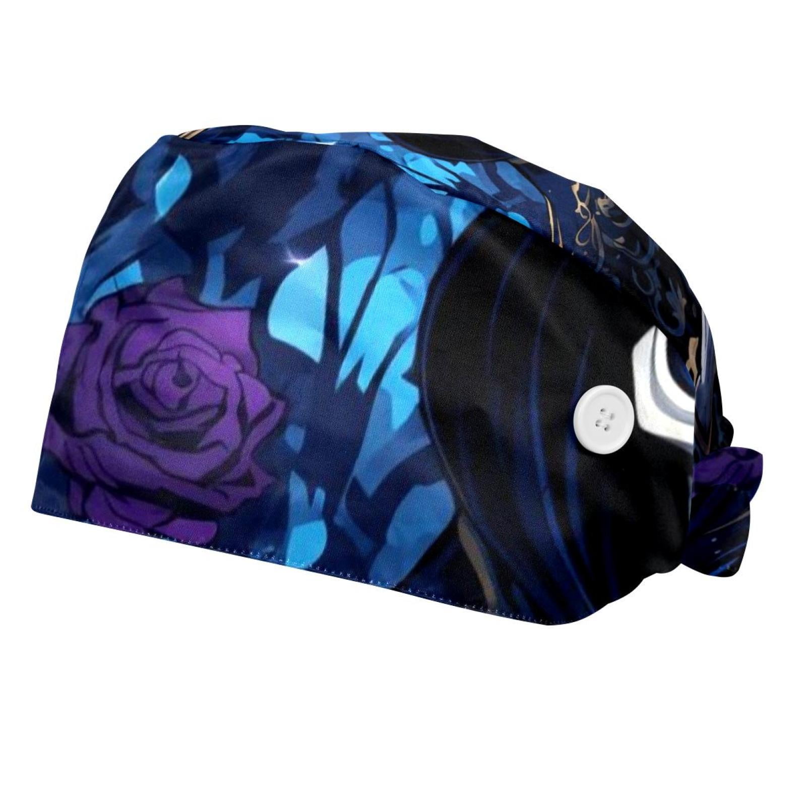2 Pieces Skeleton Working Caps with Button Tie Back Hats with Sweatband ...