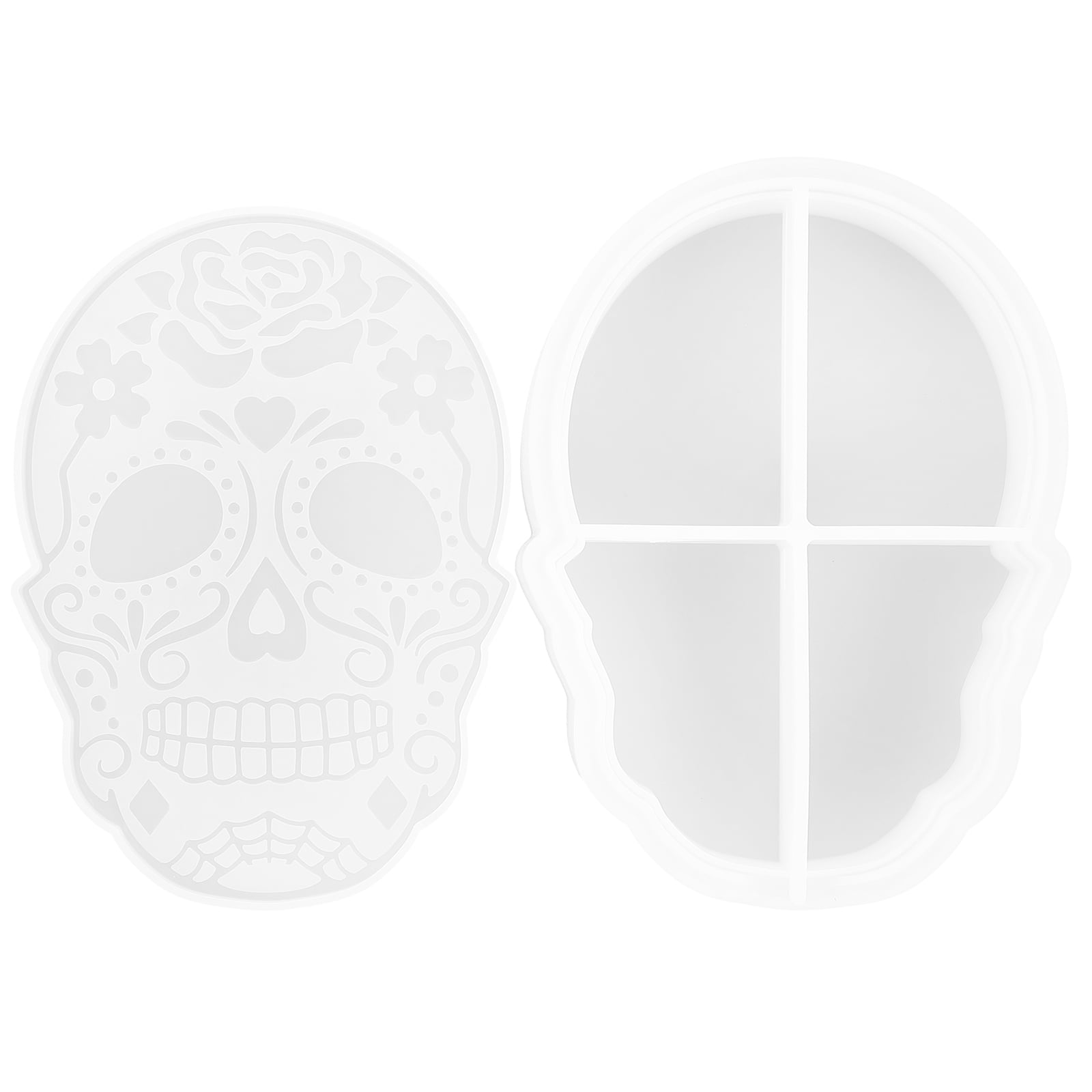 2 Pieces Skull Storage Box Silicone Molds Decor DIY Halloween Coaster ...