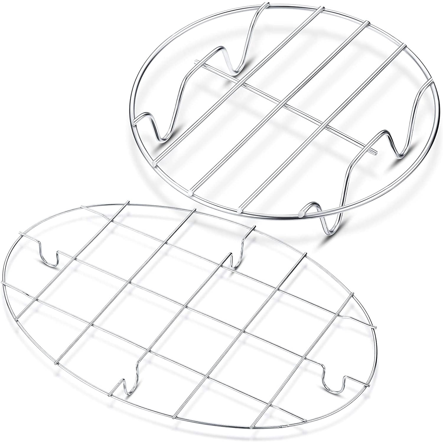 2 Pieces Small Roasting Rack Set, 9.8 x 6.7 Inch Oval Cooling Rack, 6 ...