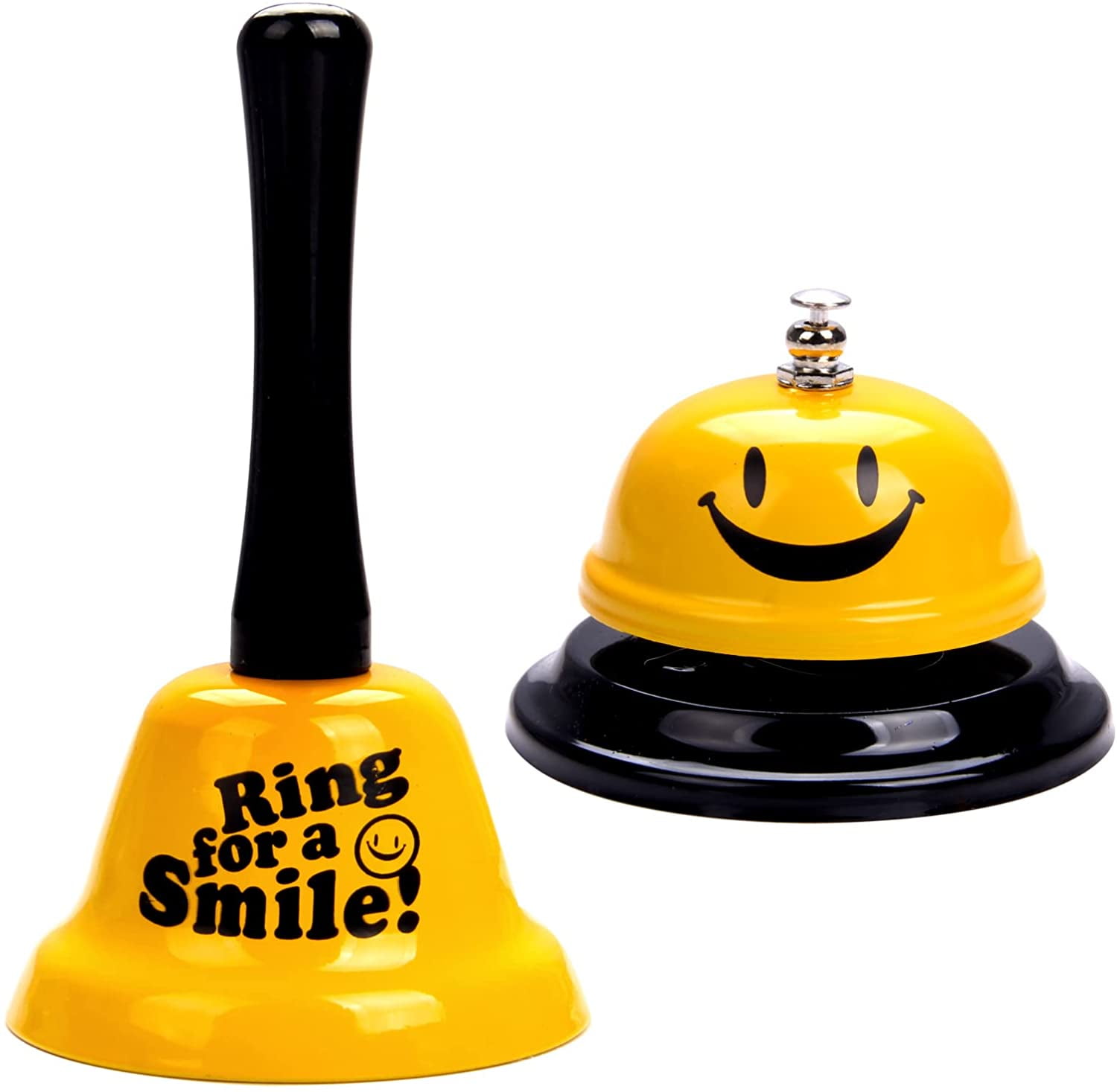 2 Pieces Smile Stainless Steel Call Bell, 3.3 Inch Hand Ringing Bell ...