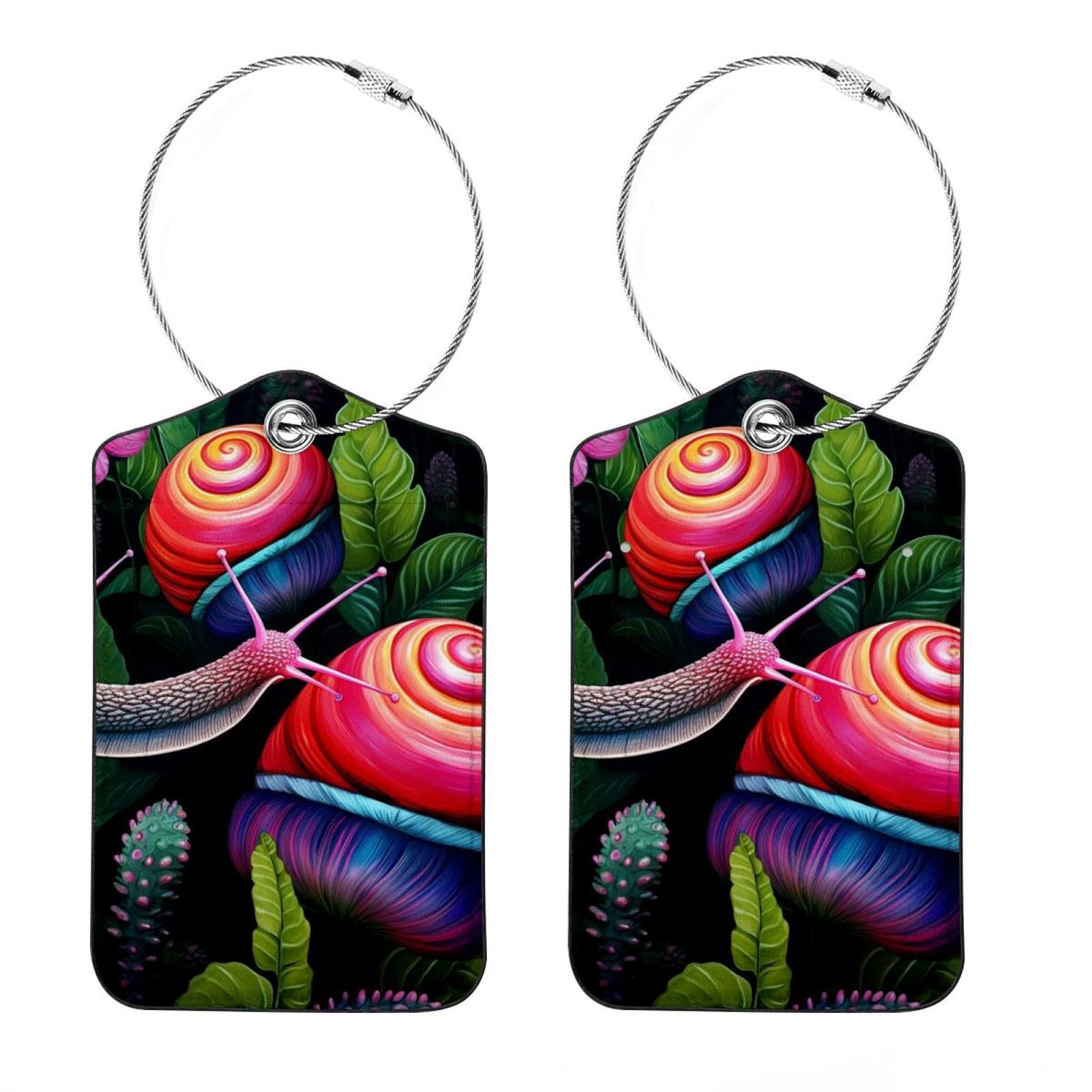 2 Pieces Snail Luggage Tags, Privacy Cover ID Label with Loop and ...