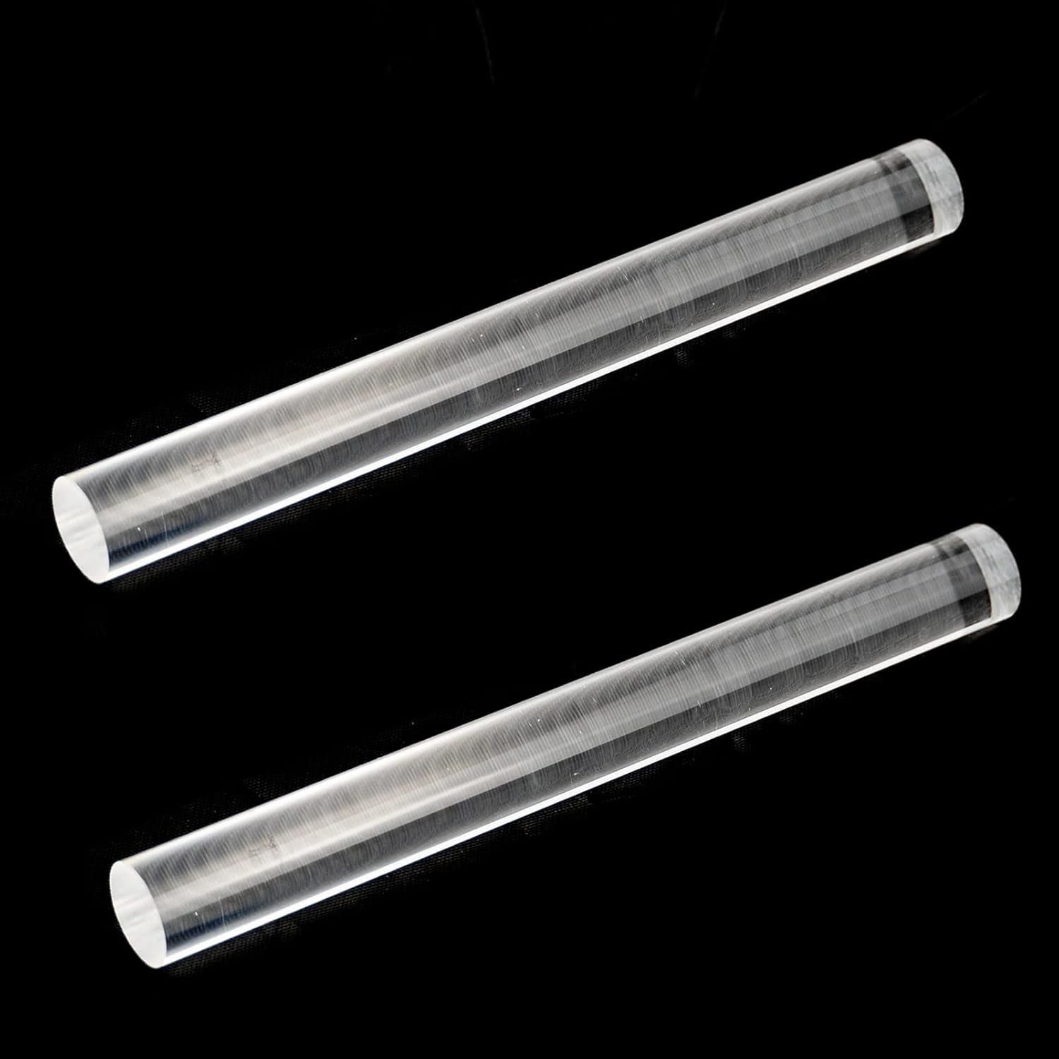 2 Pieces Solid Ultra Smooth Acrylic Clay Rollers Solid Material Tube ...