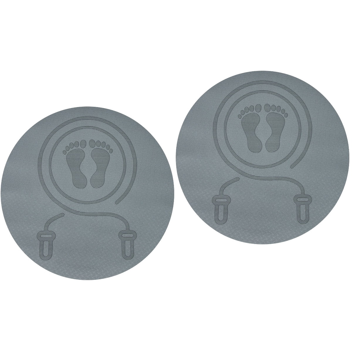 2 Pieces Sound Proof Workout Mat Rope Jumping Floor Fitness Grey ...