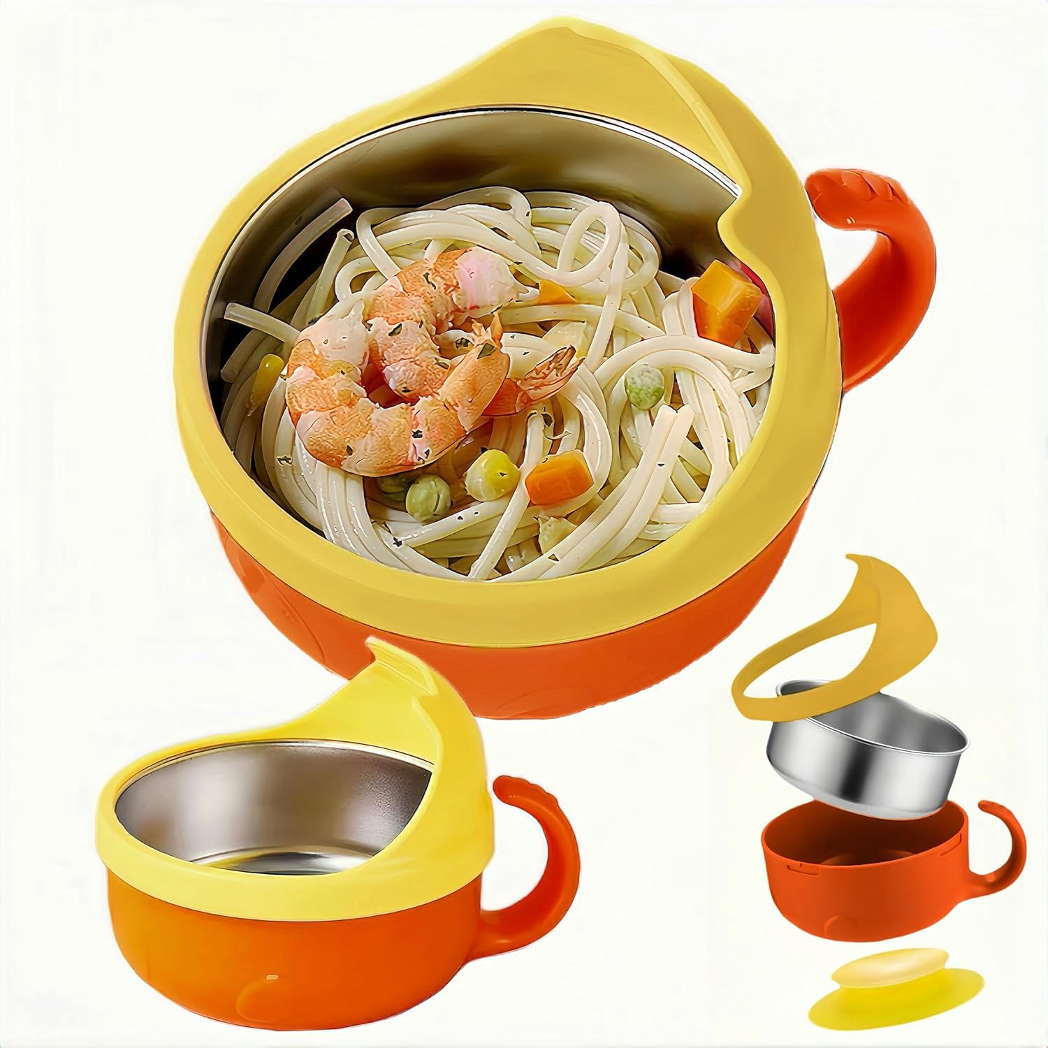 2 Pieces Spill Proof Scoop Bowl with Suction Base,Plastic Bowl with ...