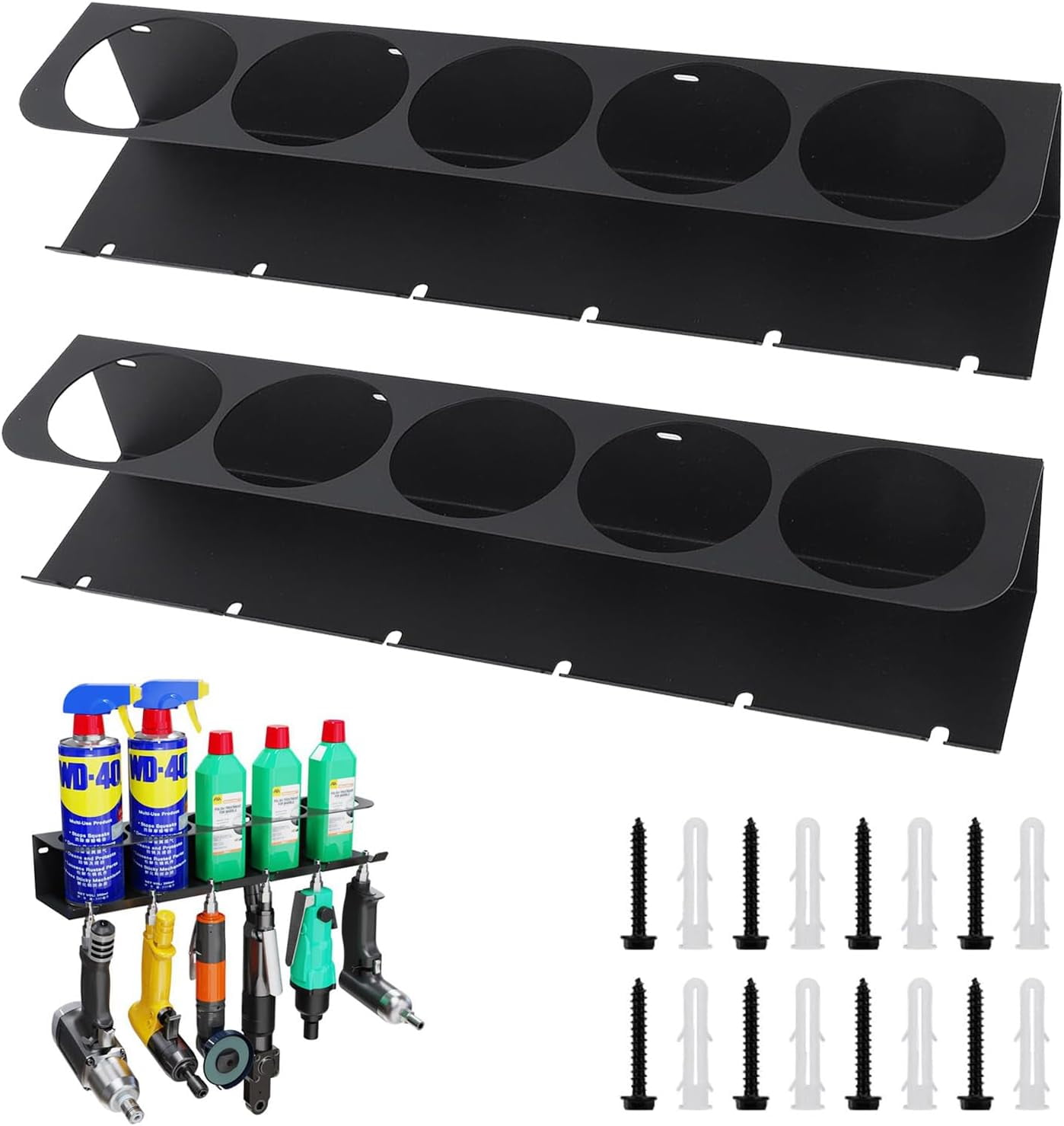 2 Pieces Spray Bottle Rack,Can Holder, Wall-mounted Garage Bottle ...