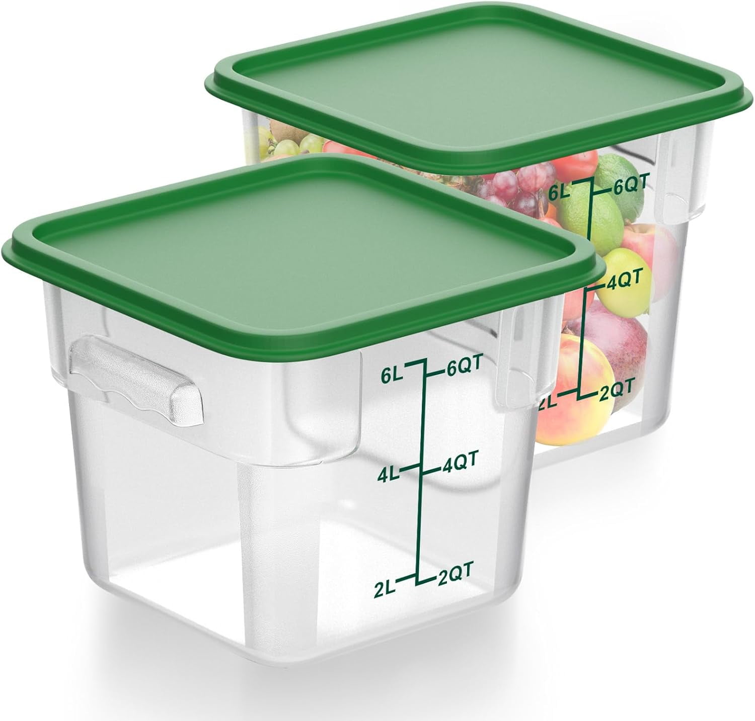 2 Pieces Square Food Storage Containers Polycarbonate Clear food ...