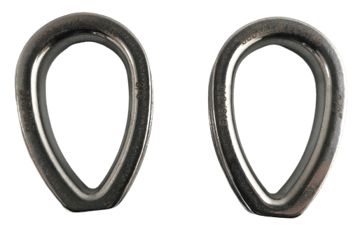 2 Pieces Stainless Steel 316 1/4" (6mm) Wire Rope Thimble Casting with ...