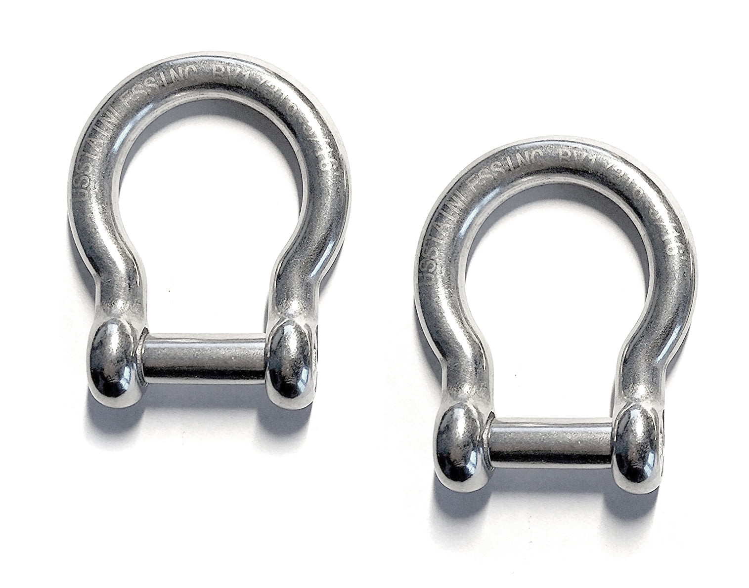2 Pieces Stainless Steel 316 Bow Shackle 1/4" (6mm) with Hex Sink Pin ...