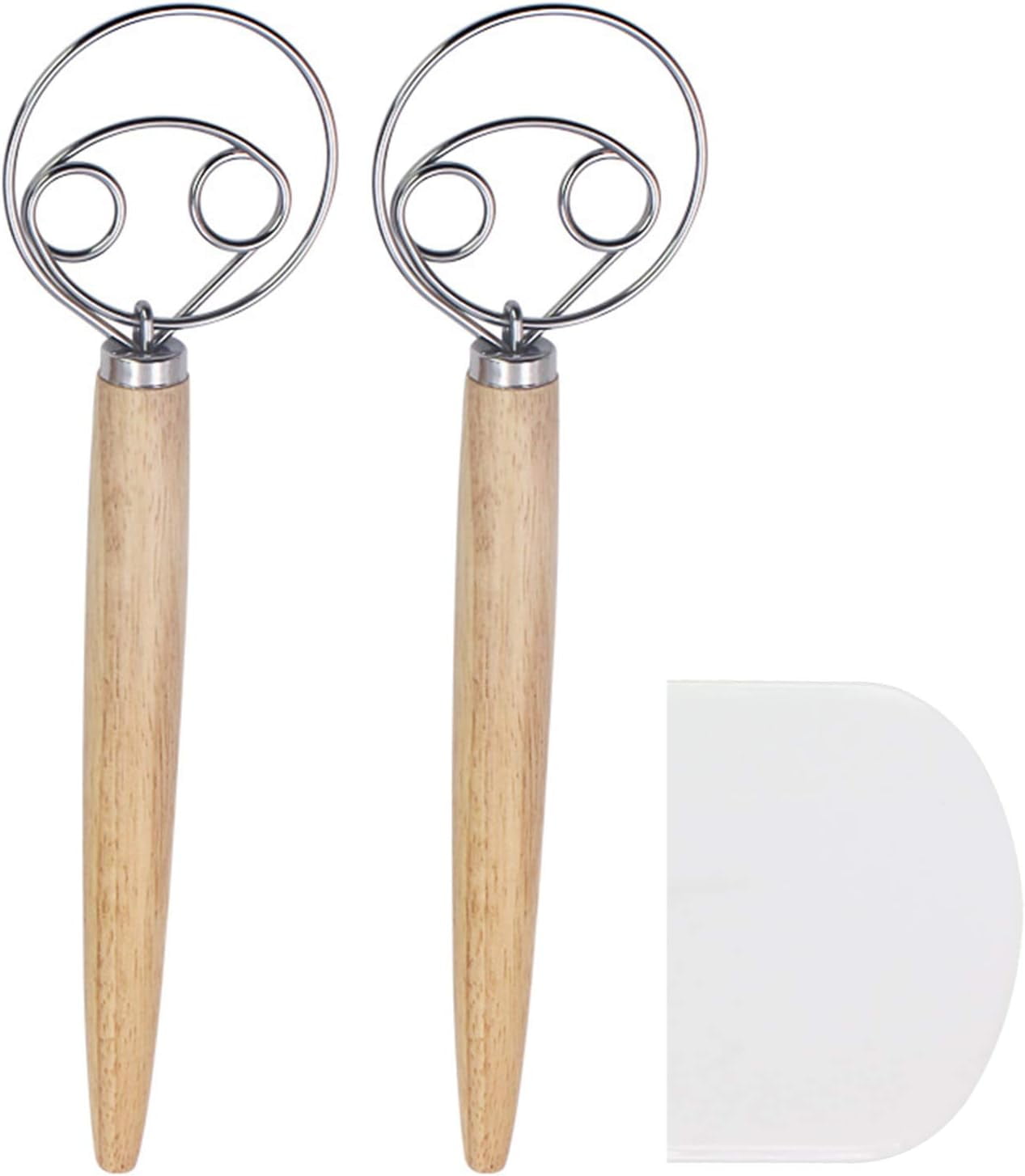 2 Pieces Stainless Steel Ball Whisk Wire Egg Beater Manual Mixer Whisk ...