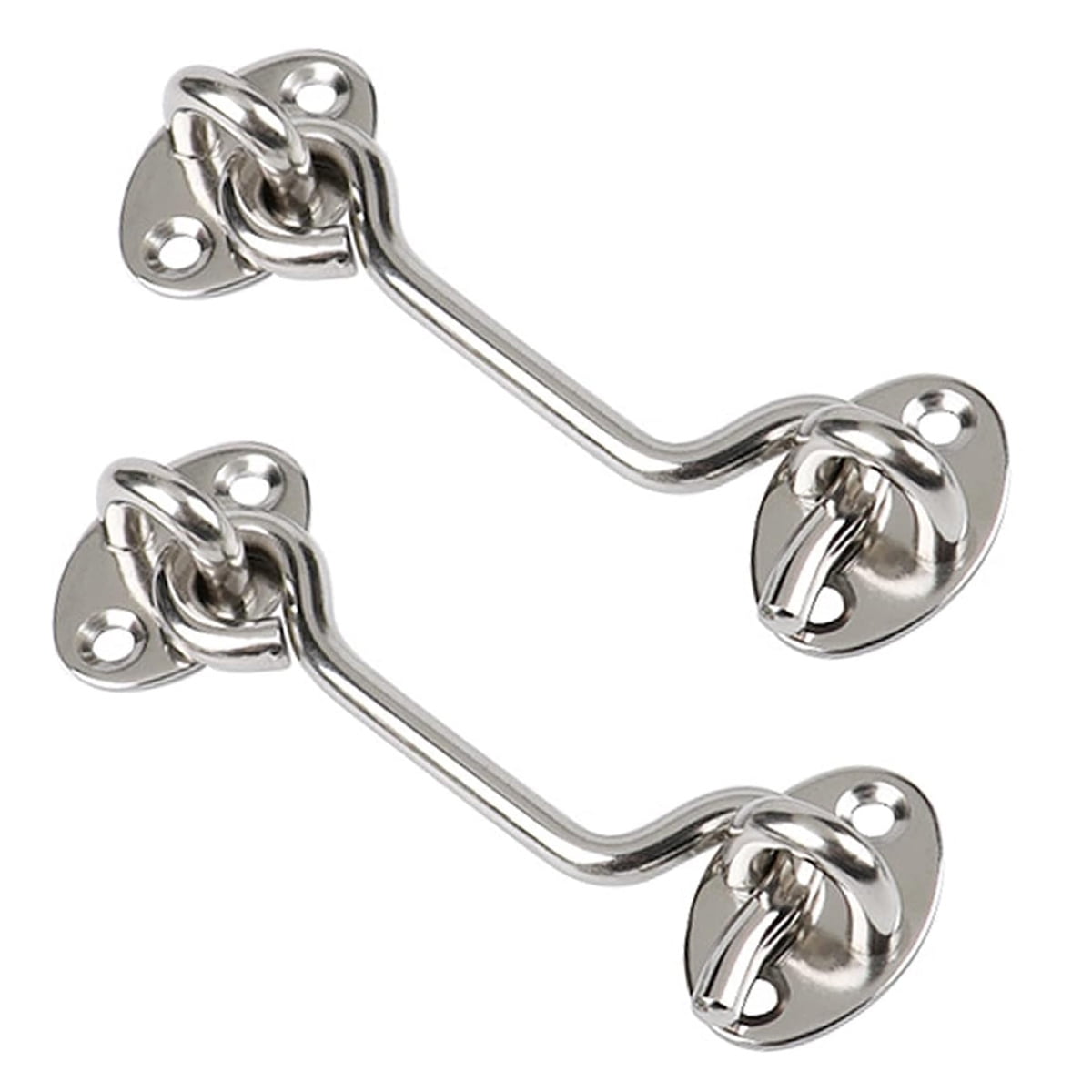 2 Pieces Stainless Steel Cabin Hook Eye Door Latch With 4 Inch Screws For Shed Door Garage Doors ...