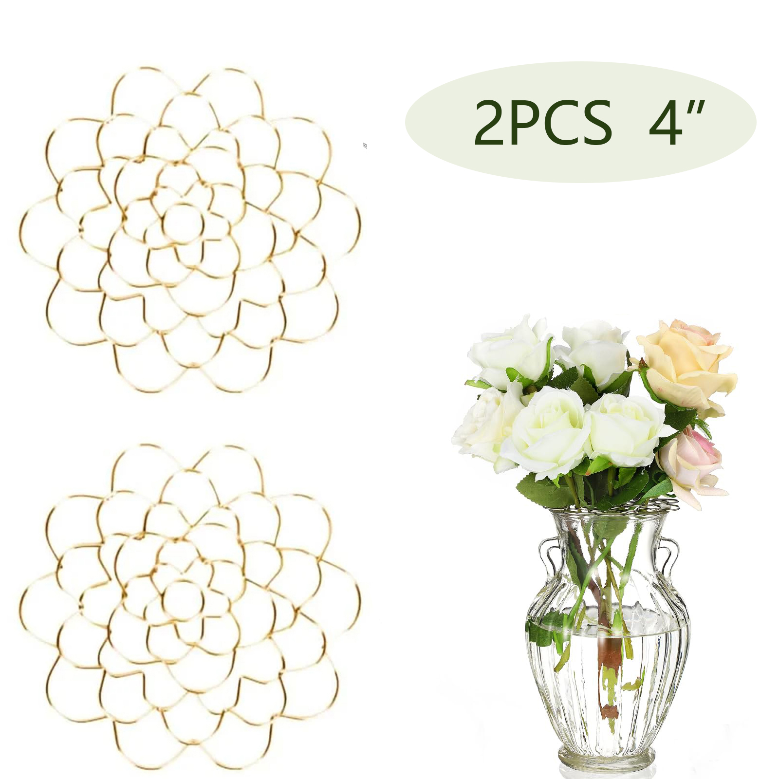 2 Pieces Stainless Steel Flower Lid Arranger Flower Lids Metal Flower ...