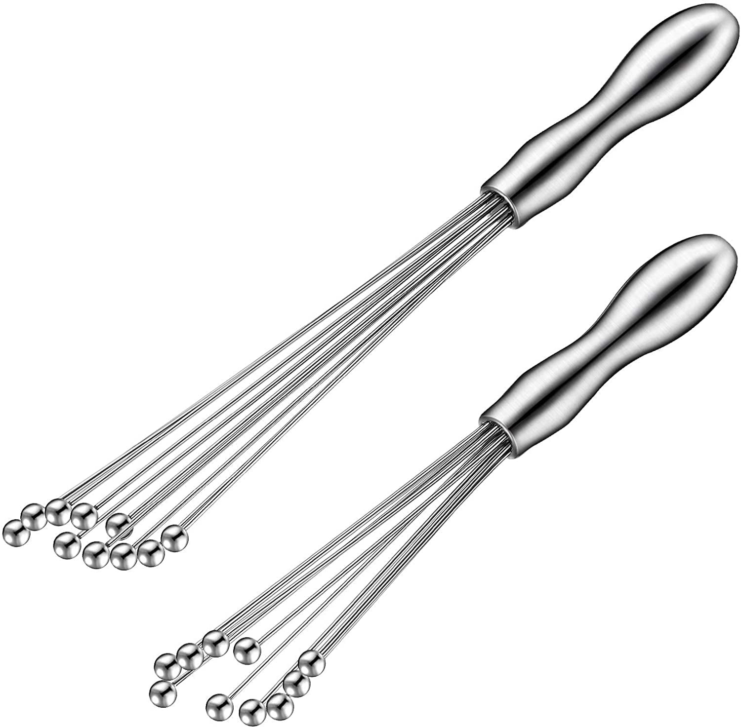 2 Pieces Stainless Steel Mini Ball Whisk 10-Inch and 12-Inch, Egg ...