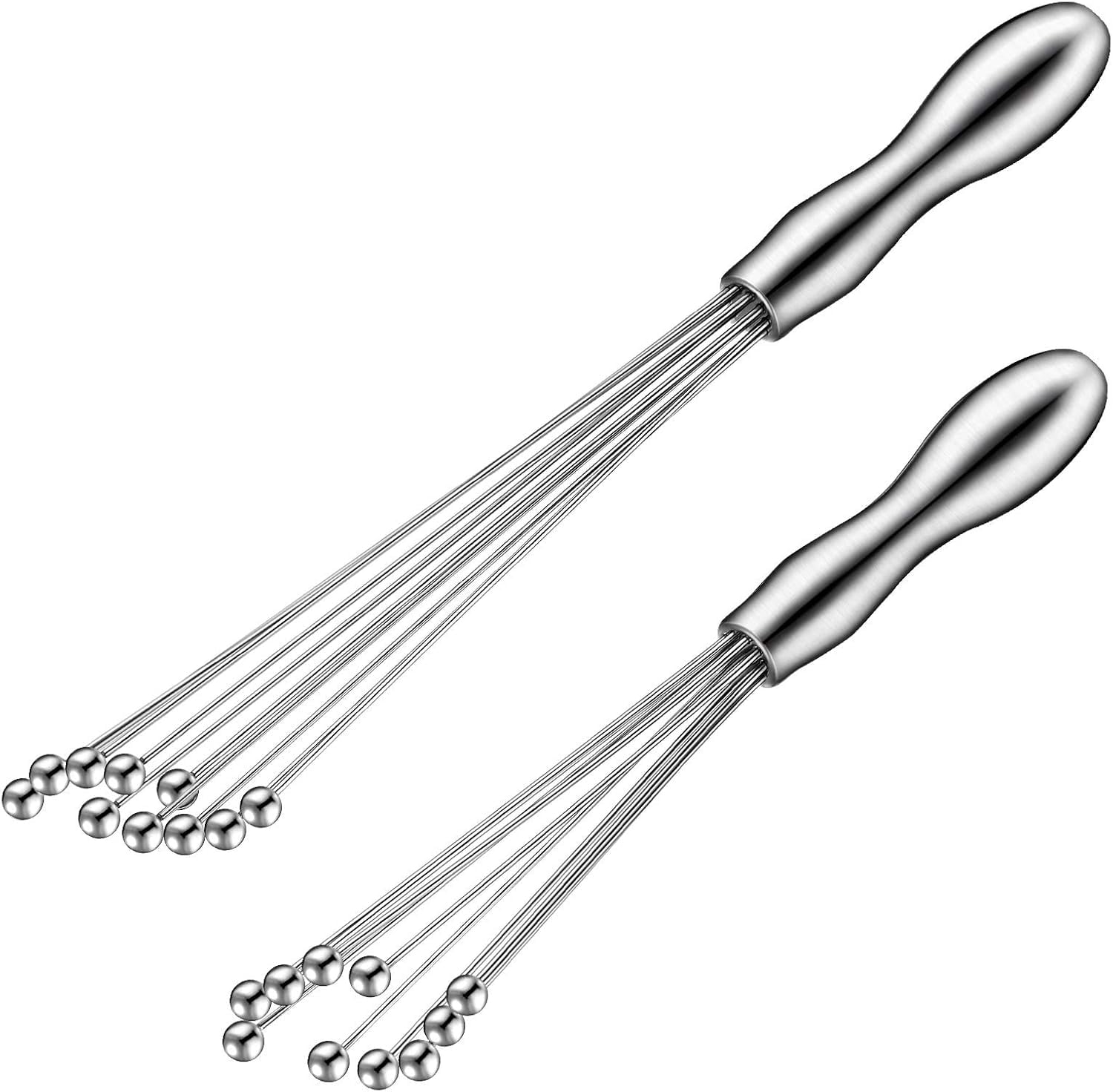 2 Pieces Stainless Steel Mini Ball Whisk 10-Inch and 12-Inch, Egg ...