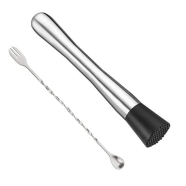 Bar Spoon, Stainless Steel cocktail Mixing spoon with whisk, Bartender ...